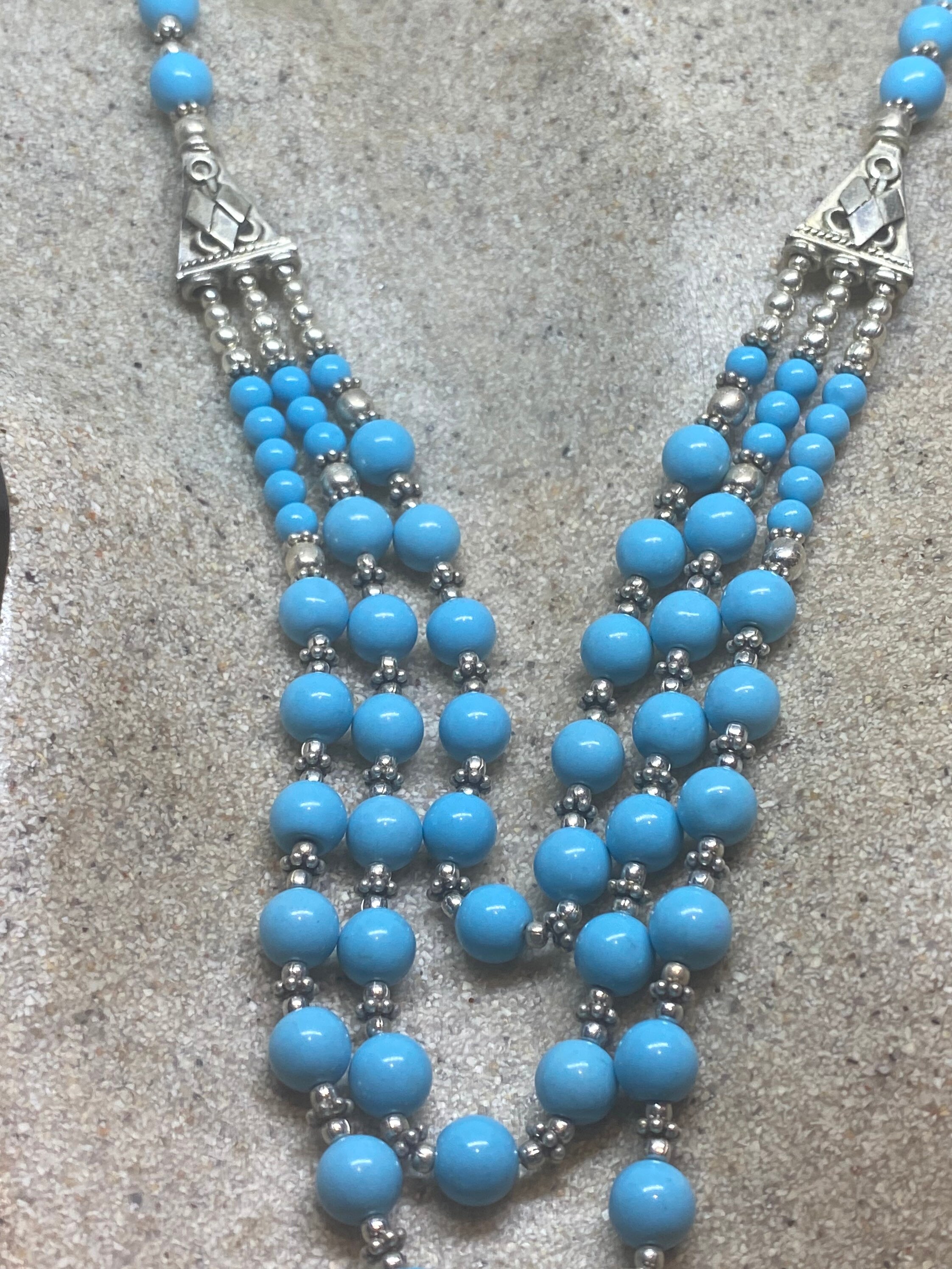 Vintage Moroccan Turquoise necklace with 925 Sterling Silver | Etsy