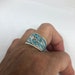 Vintage Native American Style Southwestern Turquoise Stone Inlay Mens ...