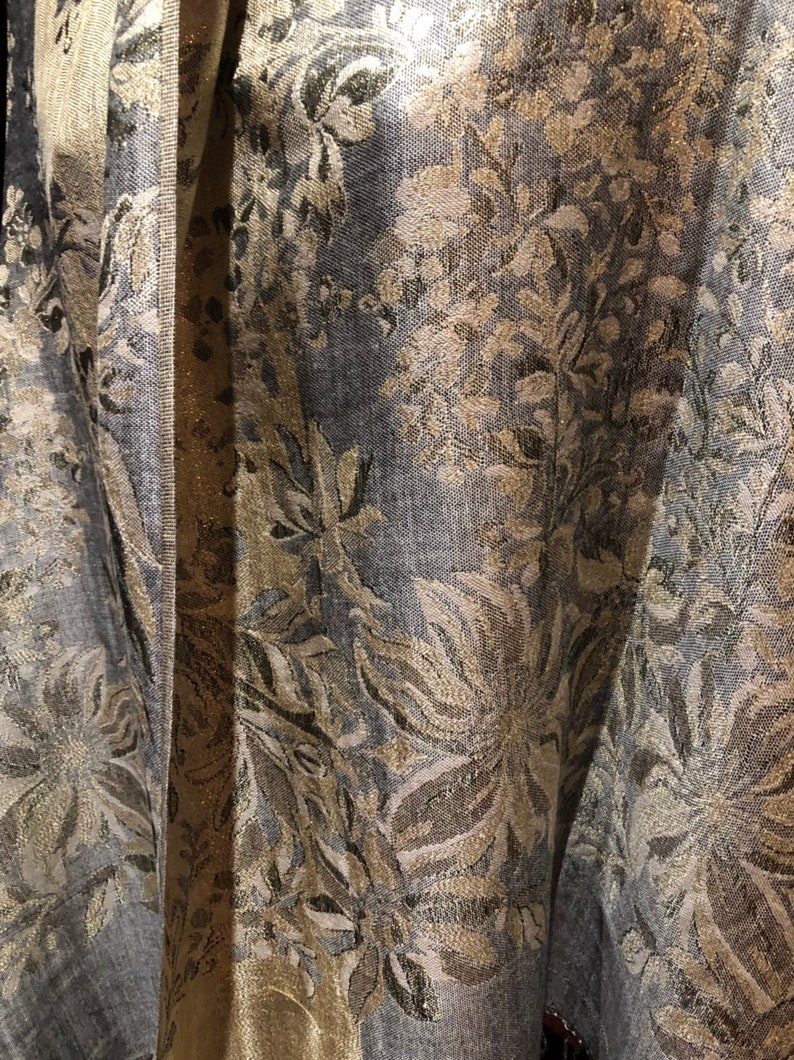 Nemesis Vintage Gray Cream Gold Metallic Flower Brocade - Etsy