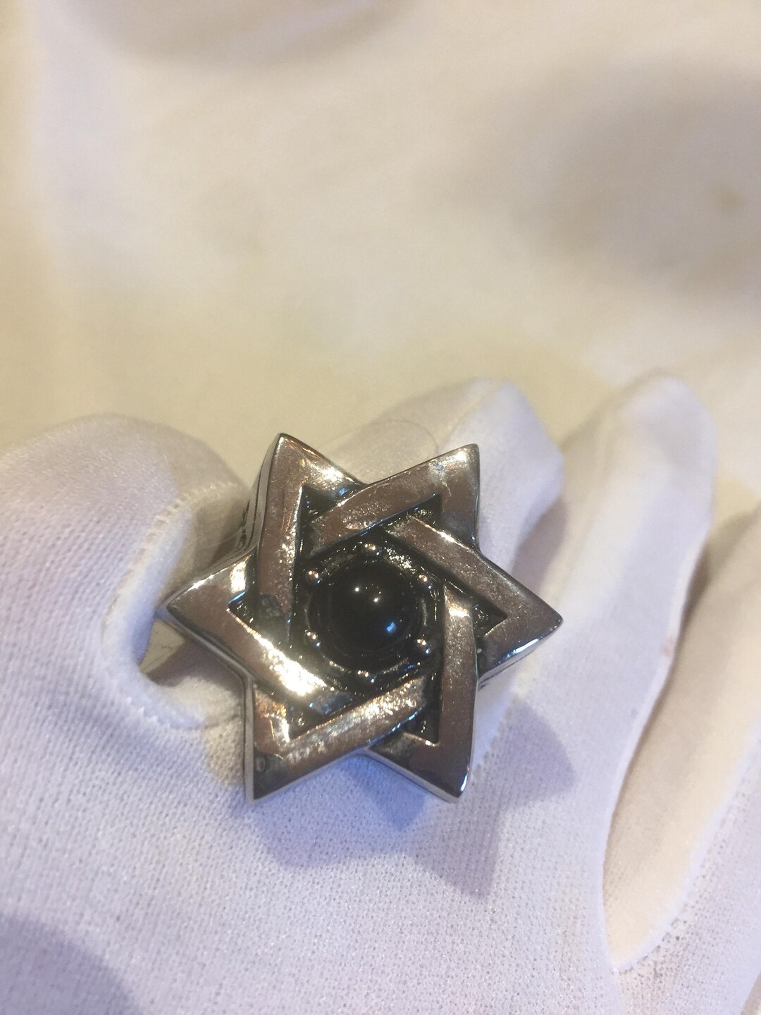 Vintage Gothic Silver Stainless Steel Star of David Mens Ring - Etsy