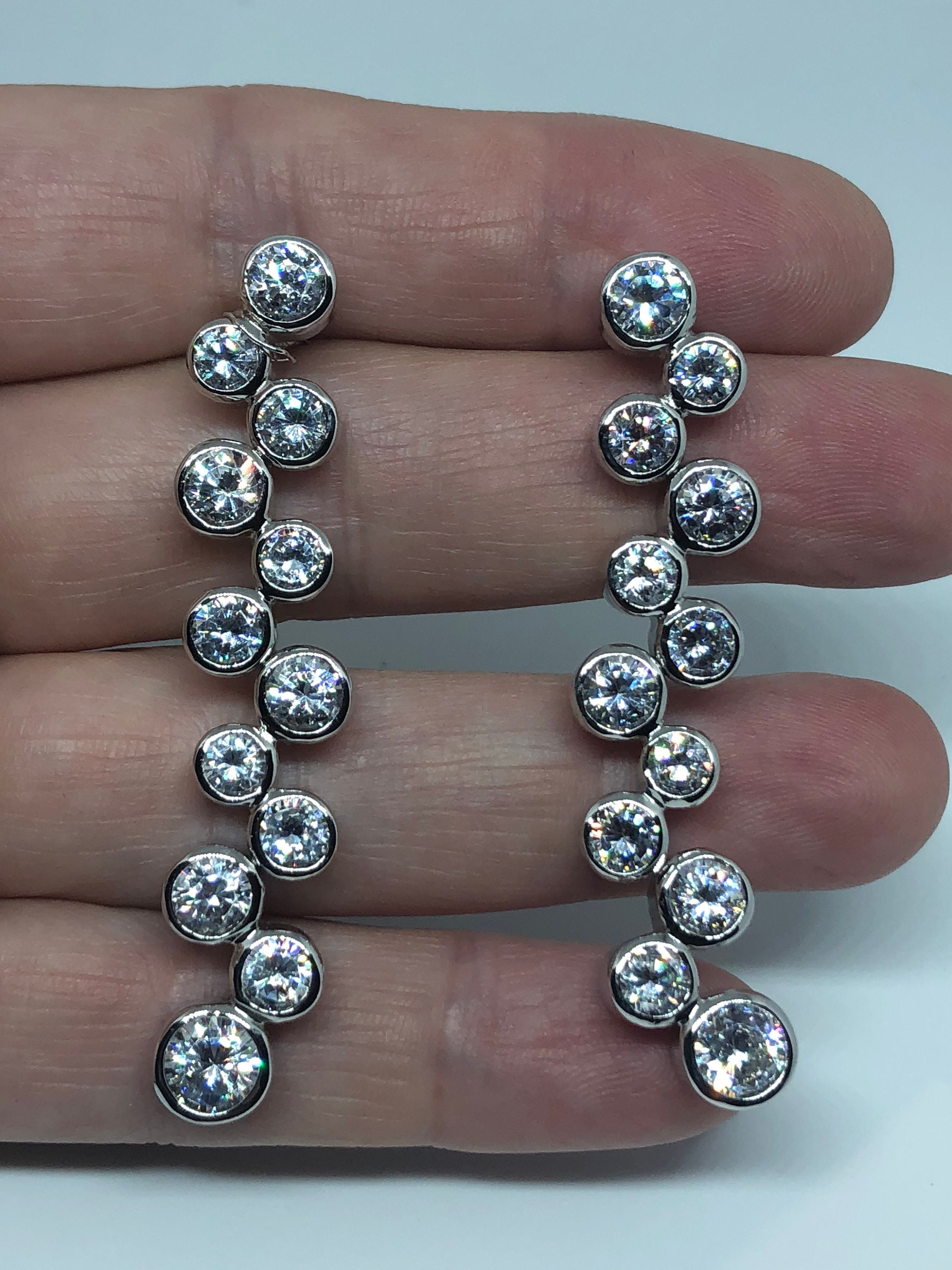 Vintage Handmade sterling silver diamond look Gemstone | Etsy