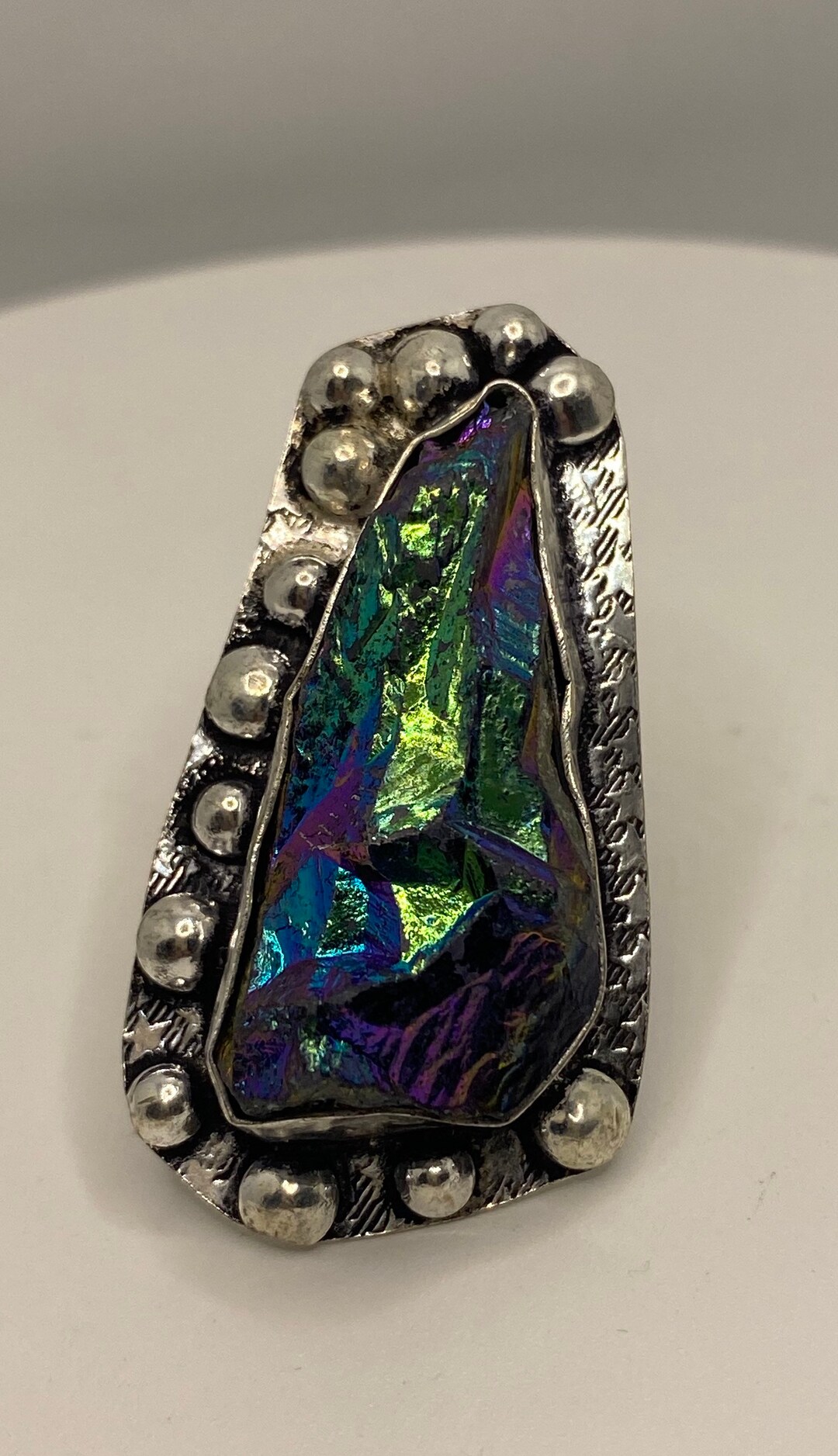 Vintage Mystic Peacock Ore Silver Cocktail Ring Size 5.5 - Etsy