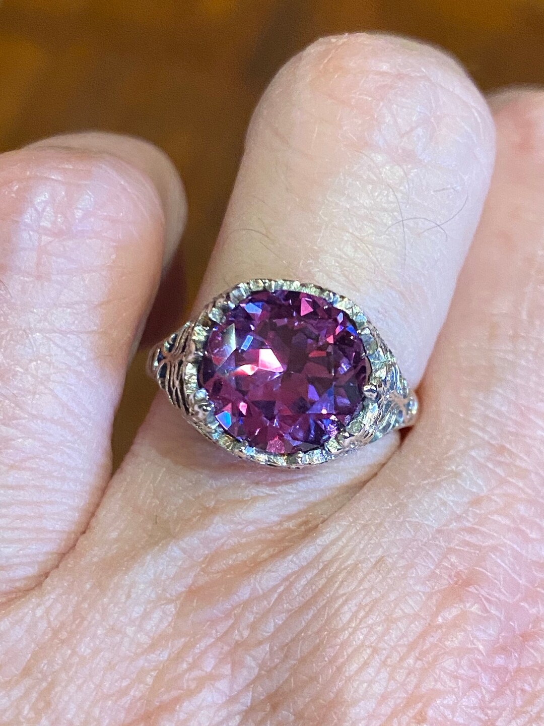 Vintage Purple Color Change Alexandrite 925 Sterling Silver Ring - Etsy