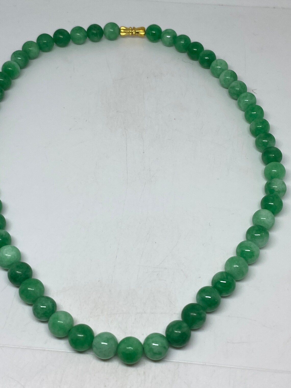 Vintage Jade Beaded 16 Inch Necklace - Etsy