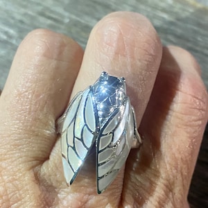 Antique Deco Mother of Pearl Cicada 925 Sterling Silver Ring - Etsy