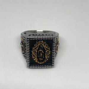 Vintage Saint Mary Ring Golden Stainless Steel Mens - Etsy