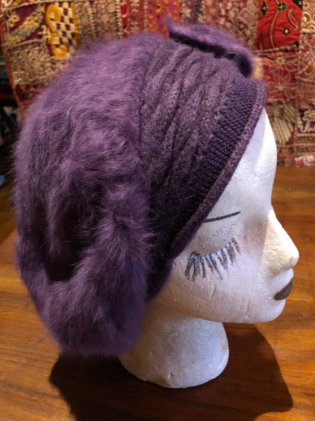 Vintage Wool Angora 10 in Beret Hat - Etsy