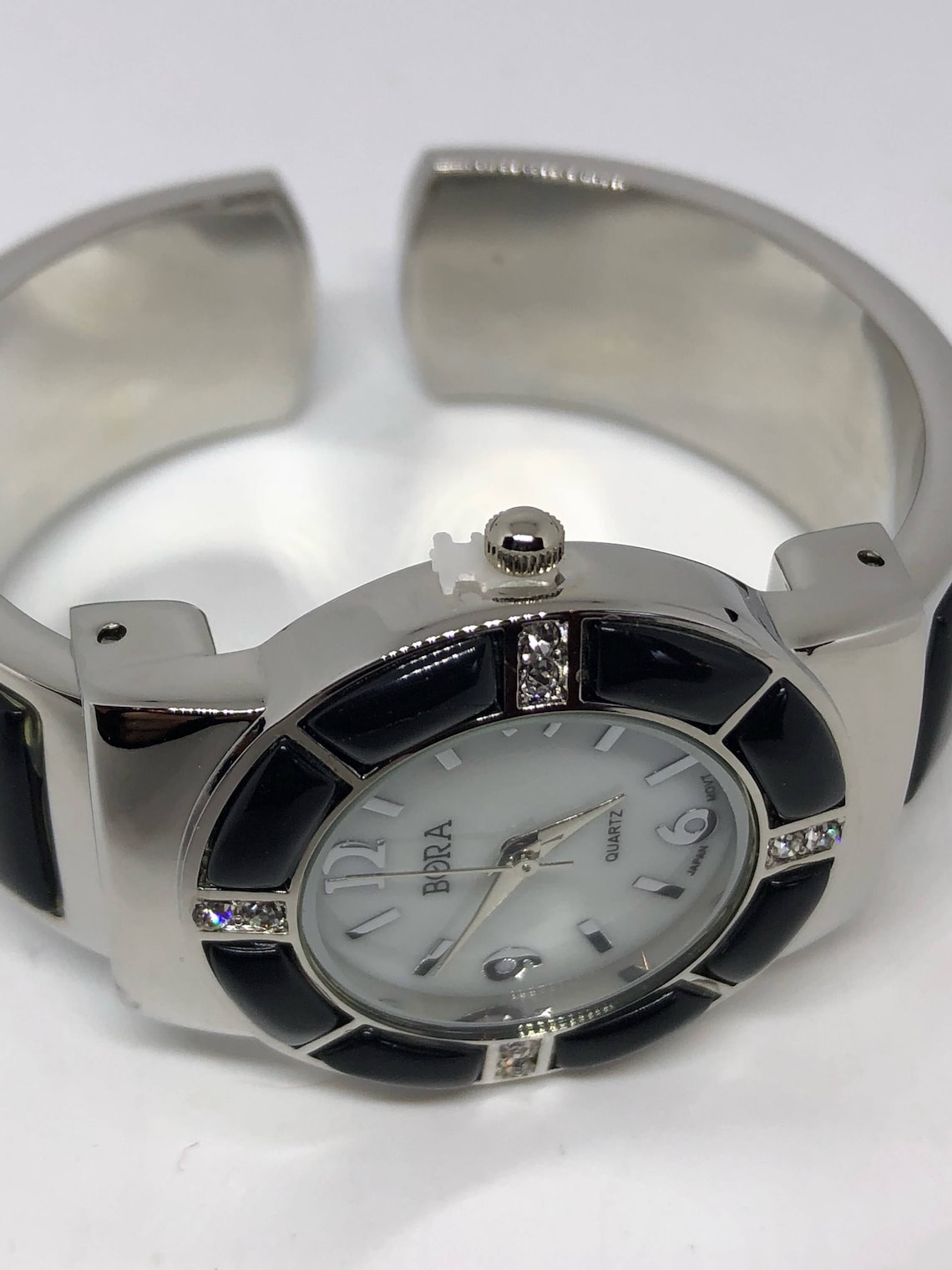 Vintage Black Onyx Bangle Bracelet Watch - Etsy