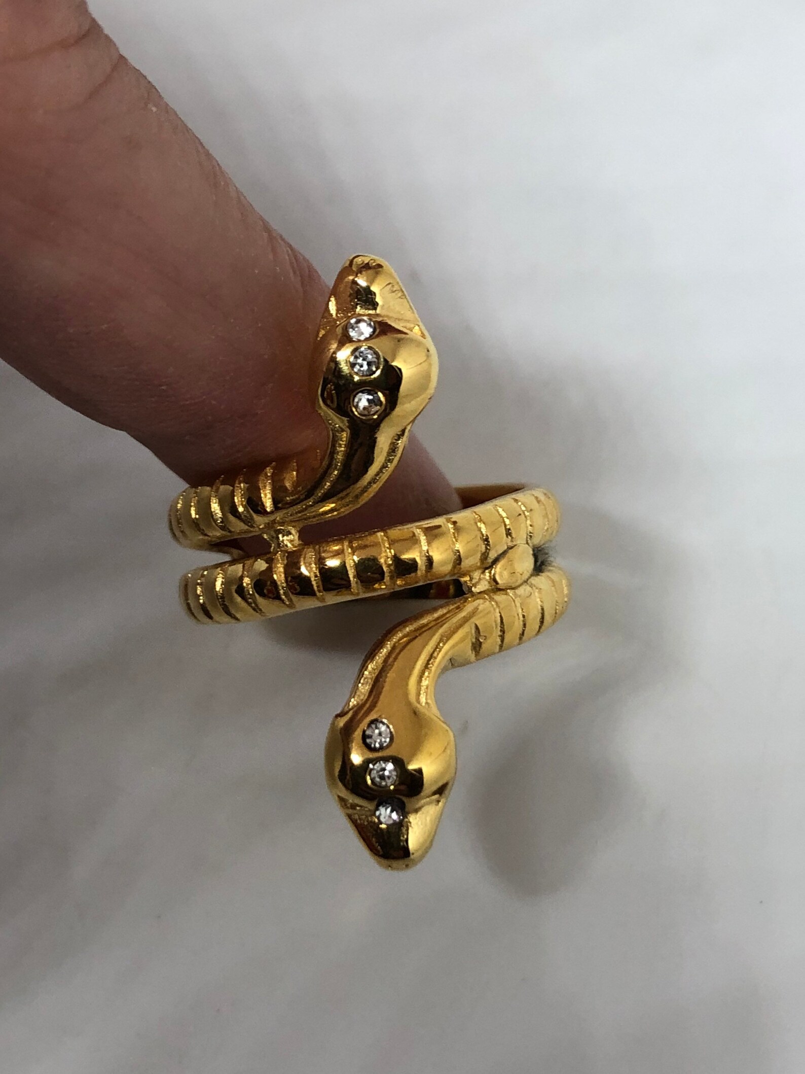 Vintage Gothic Golden Stainless Steel Snake Ring - Etsy