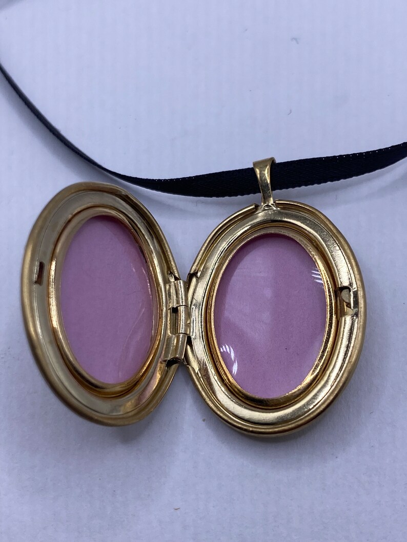 Vintage Heart Locket Choker Golden Filled MOM Necklace - Etsy