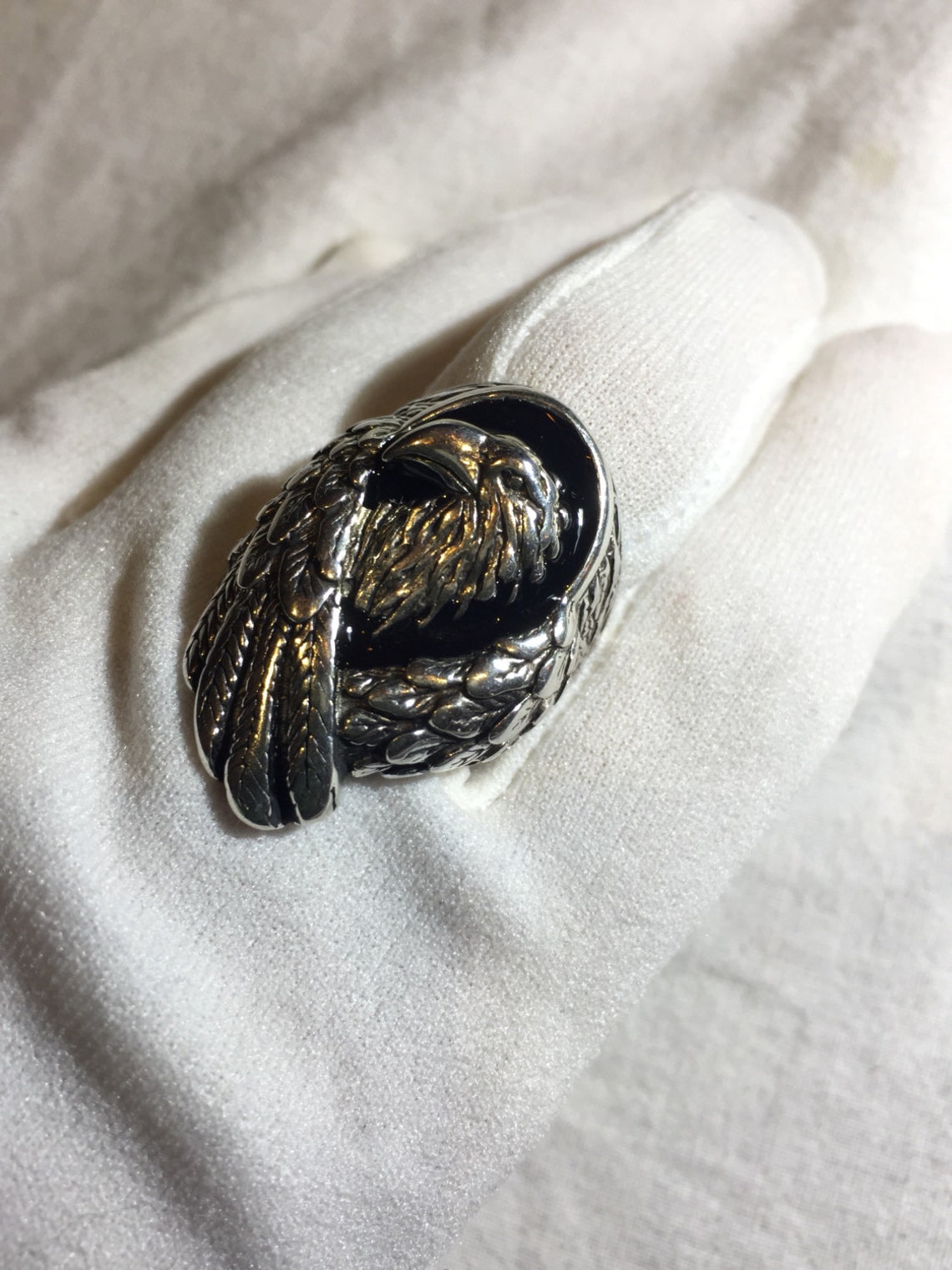 Vintage Native American Style Silver Finish Mens Winged Hawk Ring - Etsy