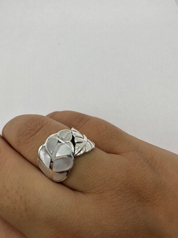 Antique Deco Mother of Pearl Leaf 925 Sterling Silver… - Gem