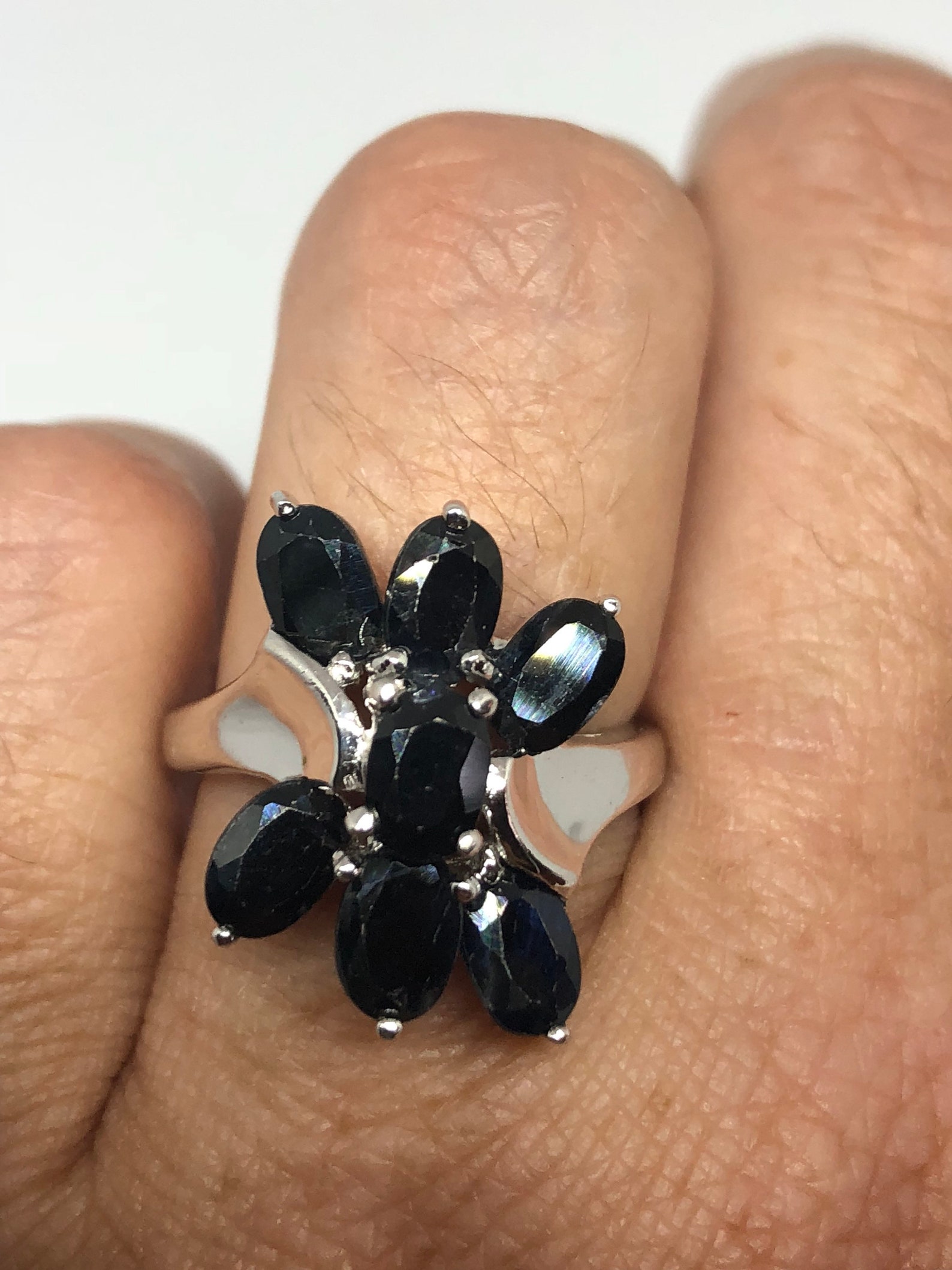 Vintage Handmade Deep Blue Sapphire Setting 925 Sterling - Etsy