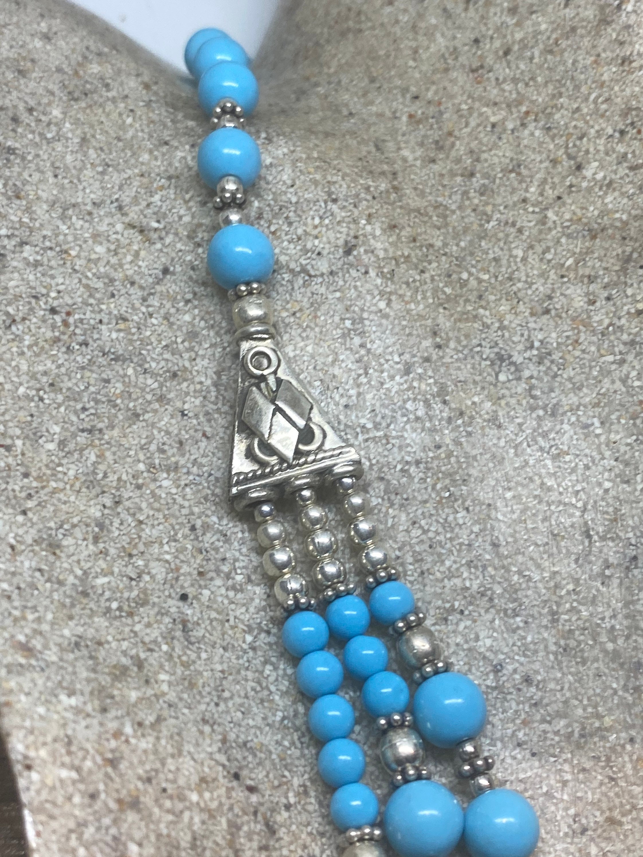 Vintage Moroccan Turquoise necklace with 925 Sterling Silver | Etsy