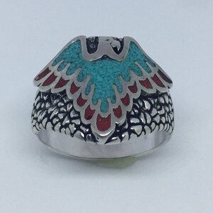 Vintage Native American Style Southwestern Turquoise Stone Inlay Men's ...