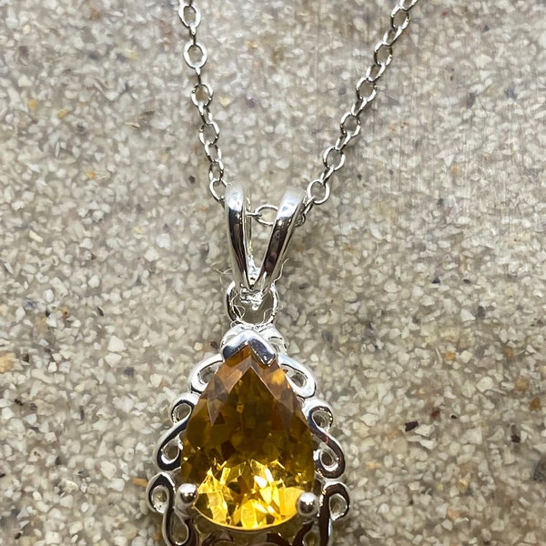 Citrine Pendant - Etsy
