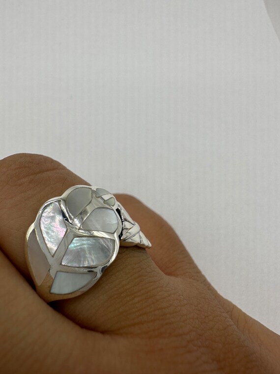 Antique Deco Mother of Pearl Leaf 925 Sterling Silver… - Gem