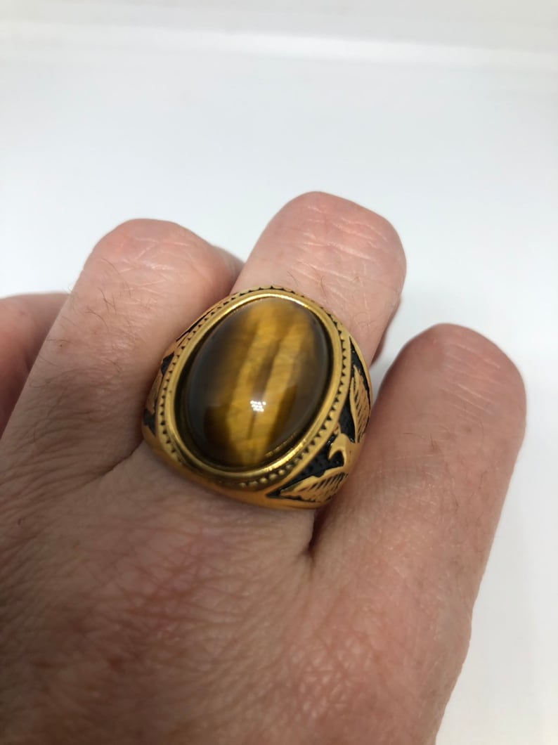 Vintage Gothic Gold Finished Stainless Steel Genuine Tigers - Etsy