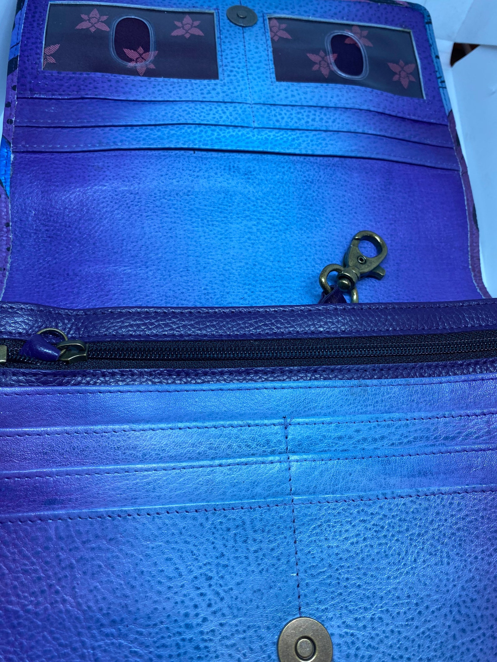 Hand Painted Paisley Genuine Leather Anushka Wallet Clutch Bag | Etsy