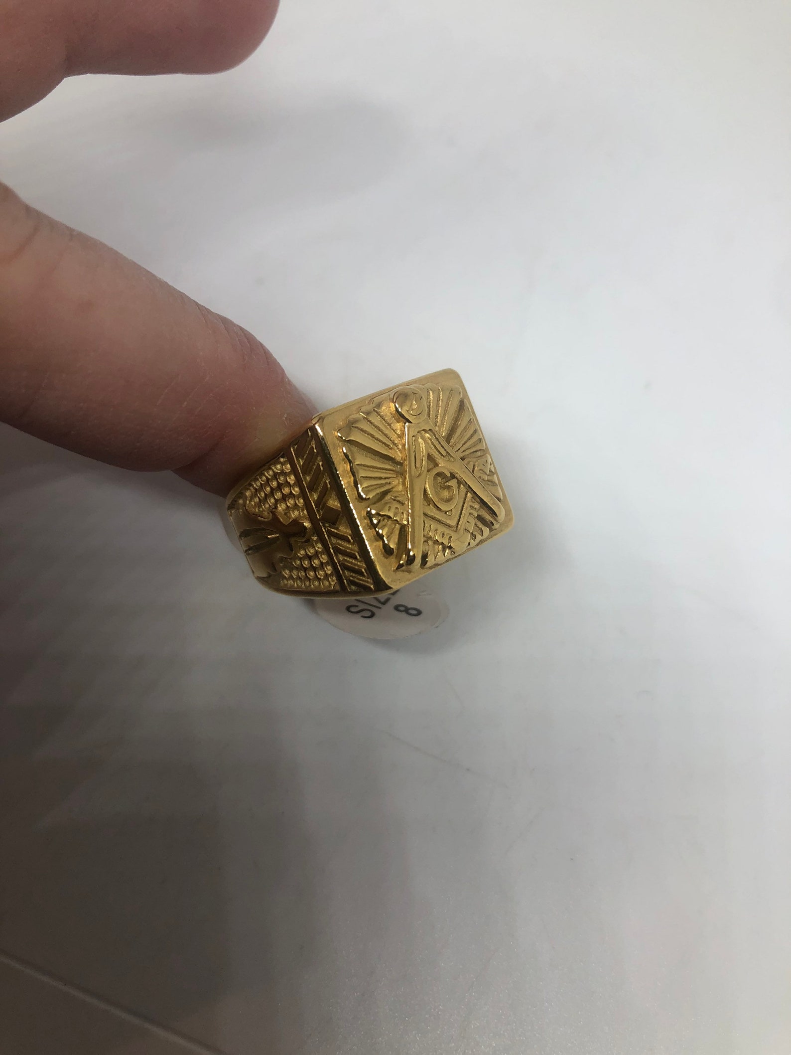 Vintage Golden Free Mason G Mens Ring Stainless Steel - Etsy