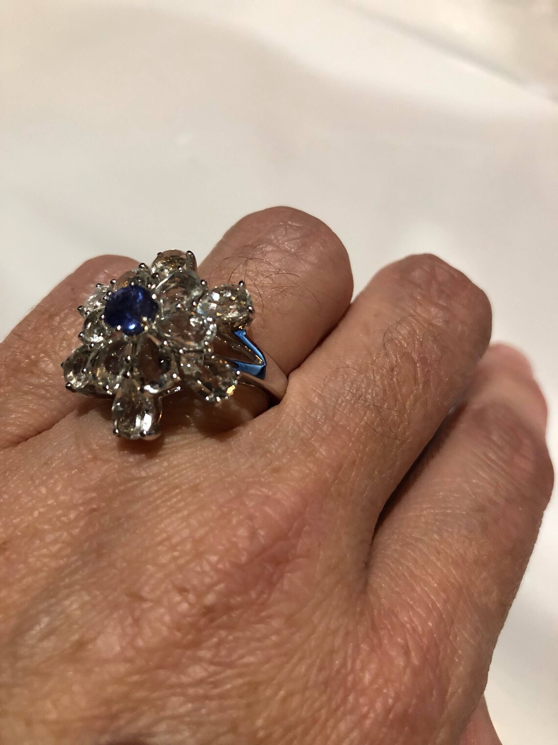 Vintage Handmade Blue Iolite and Aquamarine Setting 925 Sterling Silver ...