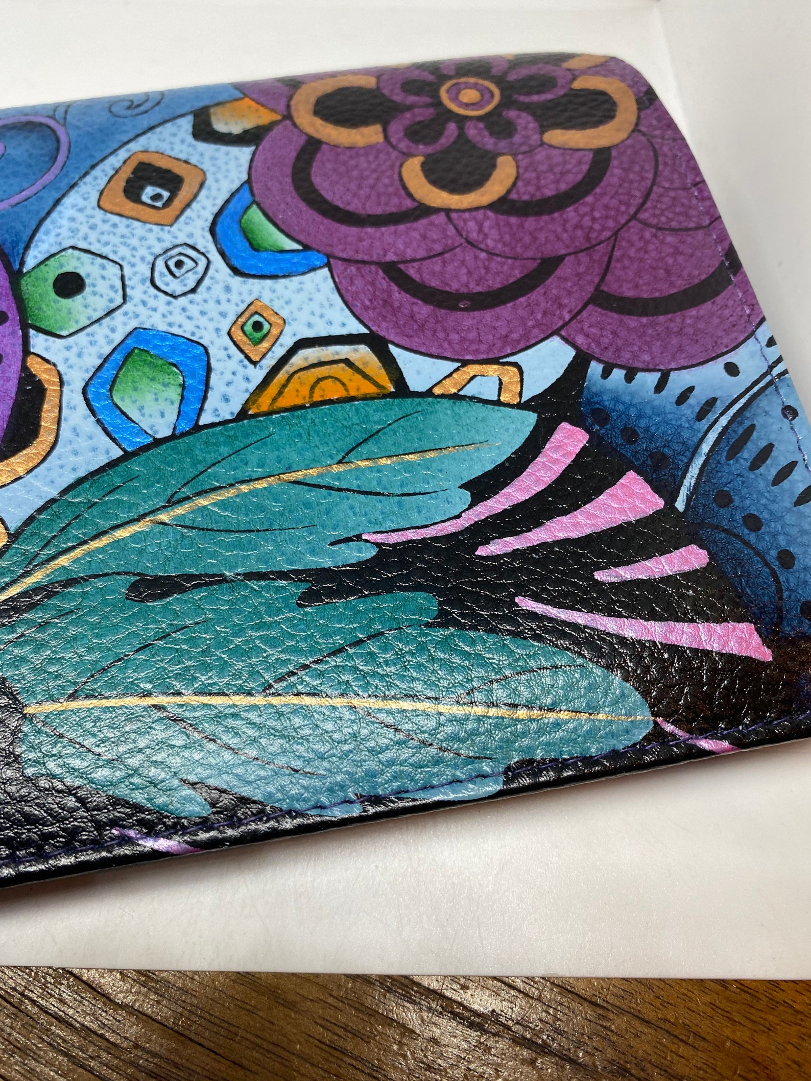Hand Painted Paisley Genuine Leather Anushka Wallet Clutch Bag - Etsy
