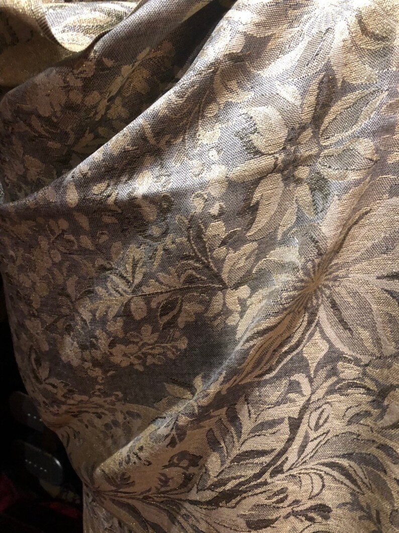 Nemesis Vintage Gray Cream Gold Metallic Flower Brocade - Etsy