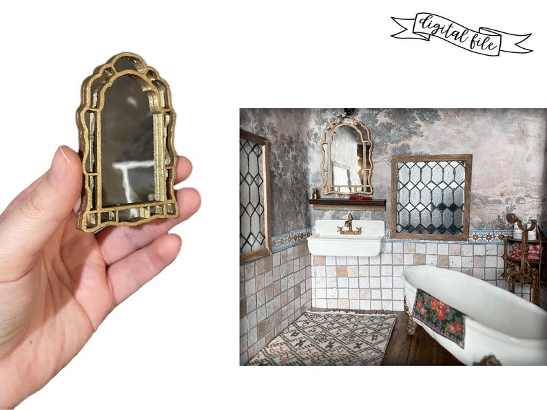 SVG File for Venetian Dollhouse Mirror, 1:12 Scale, Laser Cut File - Etsy