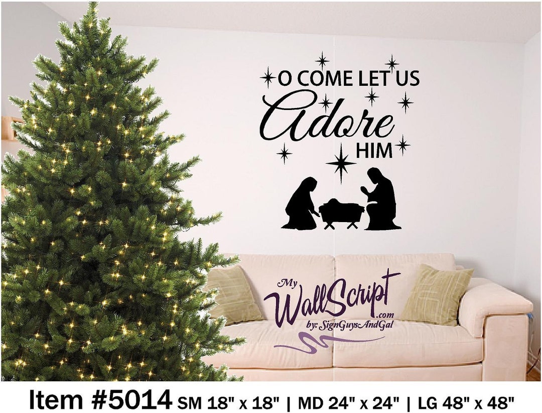 Christmas Wall Art, Nativity, Come Let Us Adore Him - Etsy