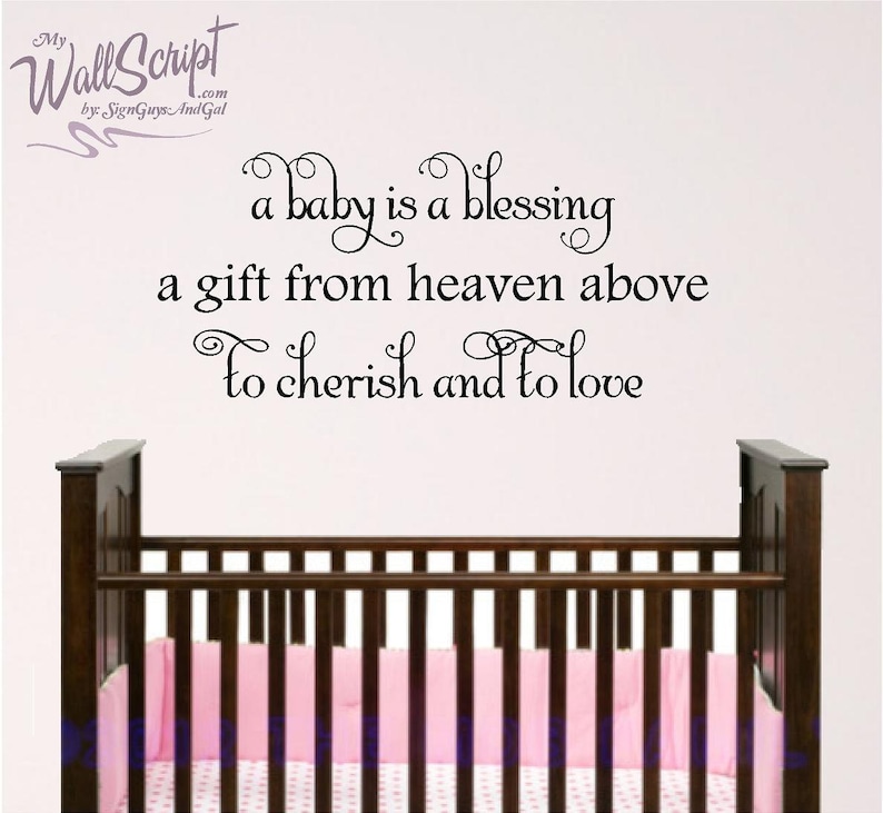 Nursery Bible Verse Wall Art a Baby is a Blessing - Etsy