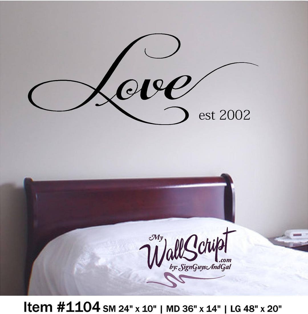 Love Est Decal, Bedroom Wall Decal, Guest Bedroom Wall Art, Wall ...