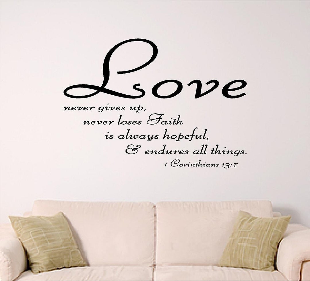 Bible Verse Wall Art, Love Wall Decal, 1 Corinthians - Etsy