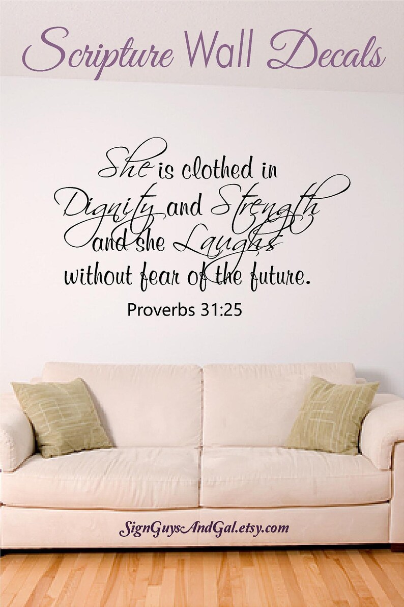 Proverbs 31 Wall Art Girl Wall Decal Dorm Room Wall Decor - Etsy