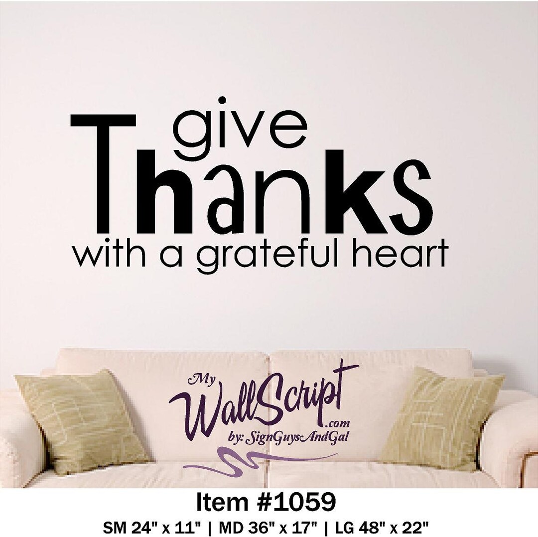 Give Thanks, Inspirational Wall Graphic - Etsy