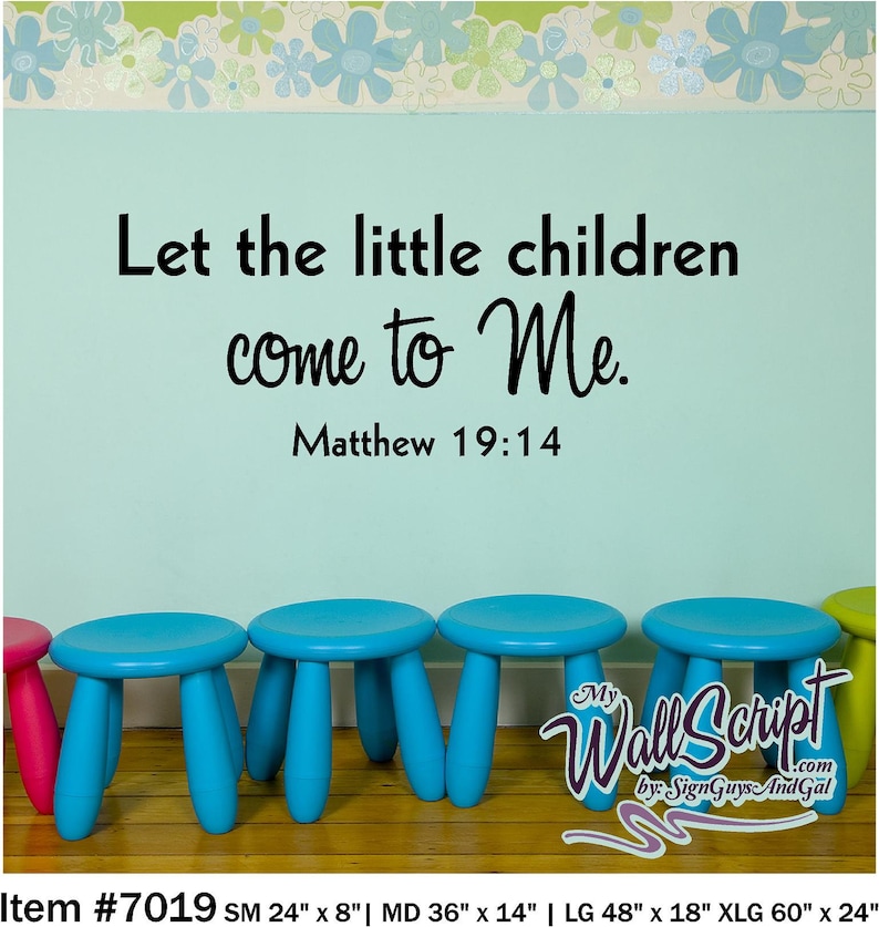 Sunday School Wall Decal: Let the Children Come to Me - Etsy