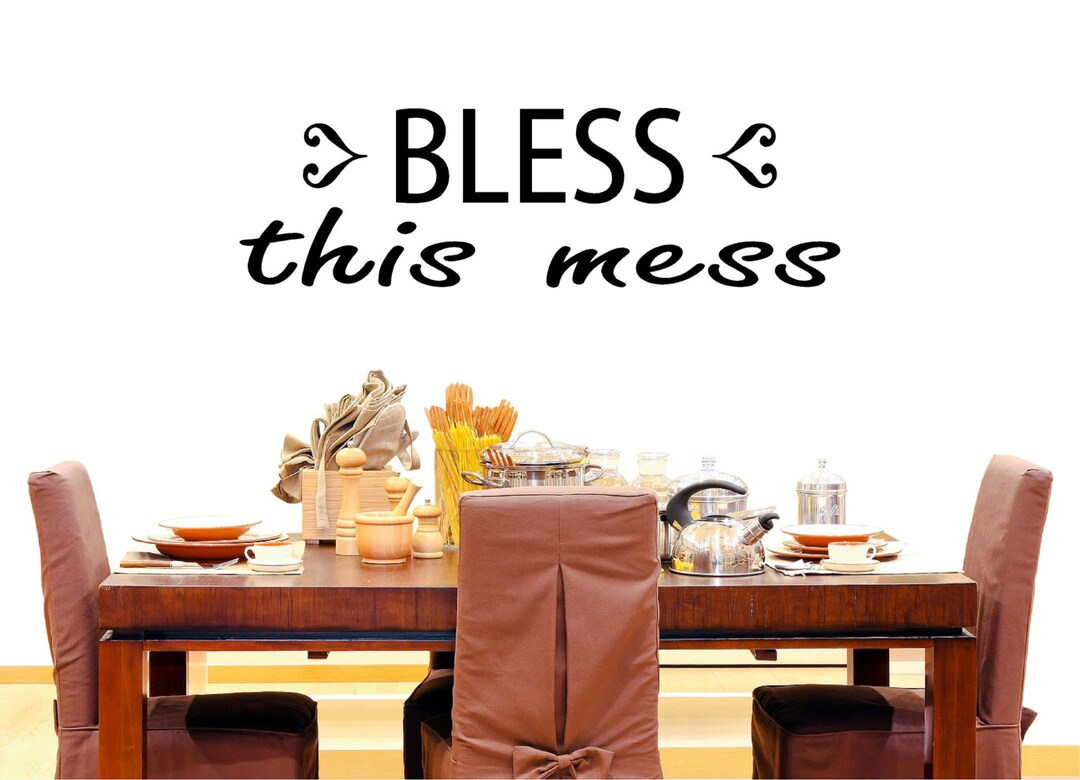 Bless This Mess Wall Decal, Kitchen Wall Decal, Dining Room Wall ...