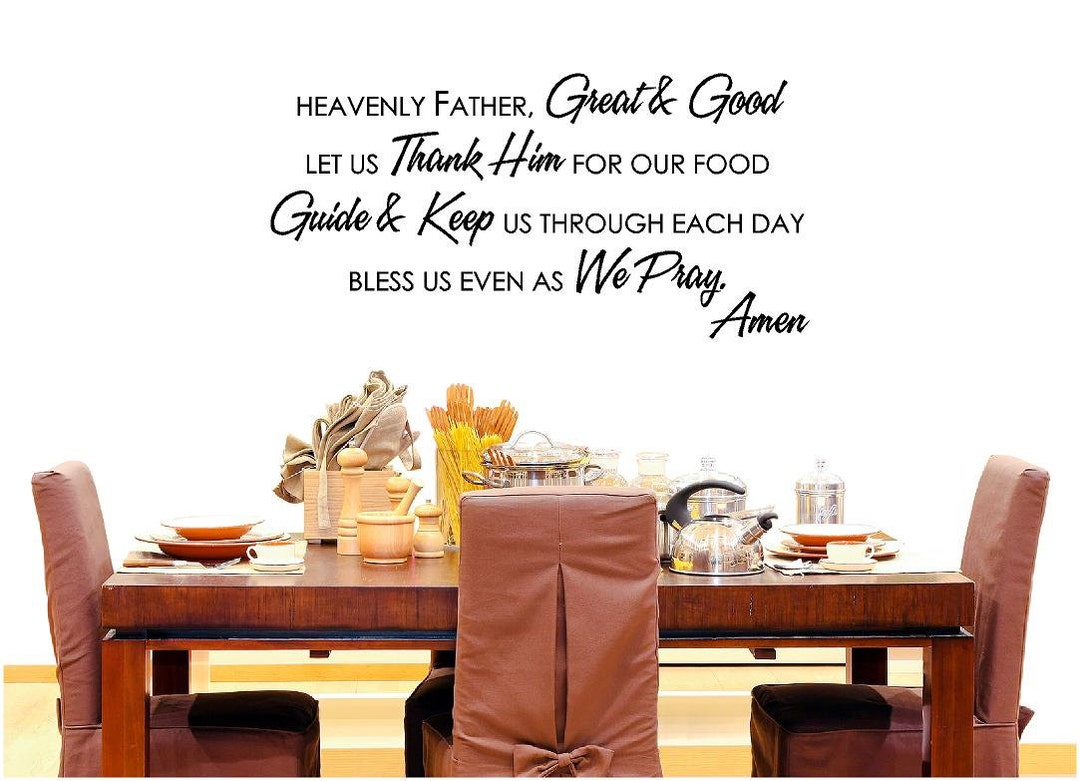 Dinner Prayer Wall Decal, Kitchen Wall Decal - Etsy
