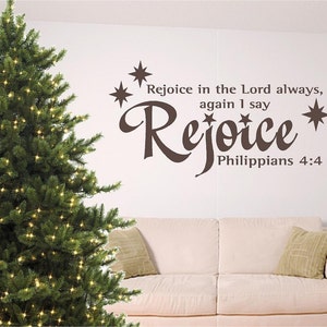 Christmas Bible Verse Wall Art, Rejoice - Etsy
