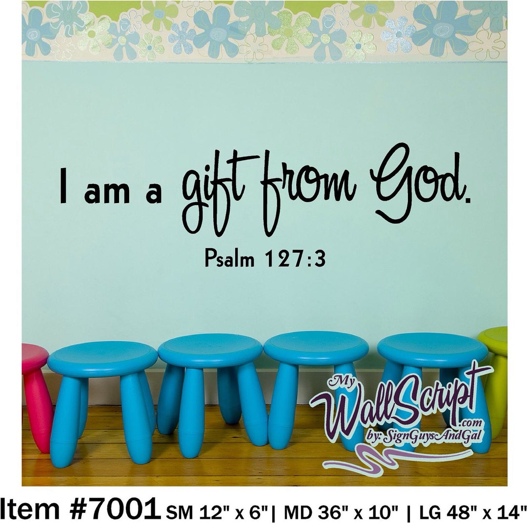 Sunday School Wall Art, Gift From God 7001, Vinyl Wall Decal Sticker ...