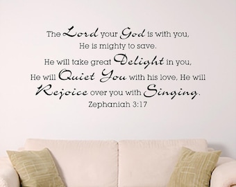 Zephaniah 3:17 He Will Rejoice Over You With Loud Singing Wall Decor ...