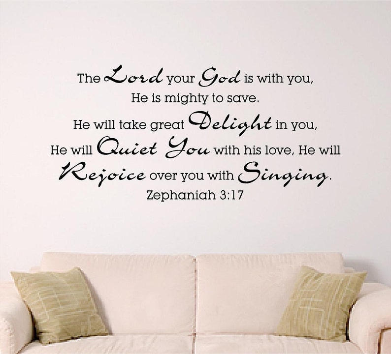Bible Verse Wall Art Zephaniah 3:17 Mighty to Save - Etsy