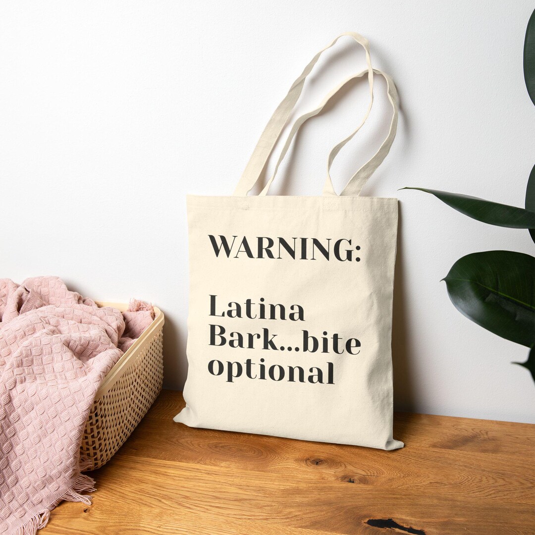 Latina Bark Tote Bag - Funny Cotton Canvas Bag, Gift for Dog Lovers ...