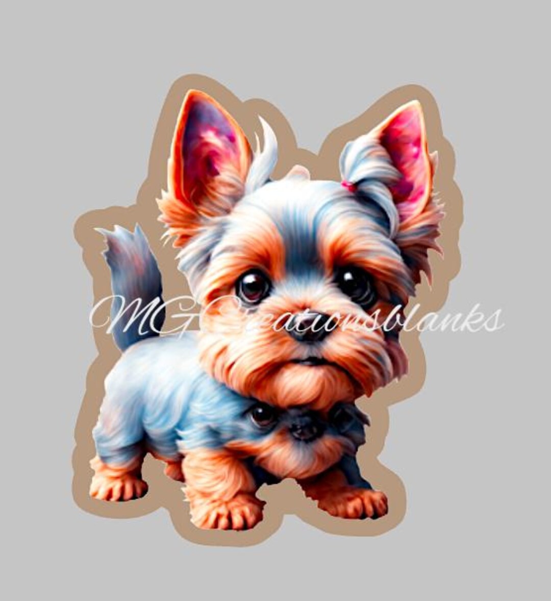Yorkie Clear Acrylic Blanks for Badge Reels With Vinyl Decal, Yorkie ...