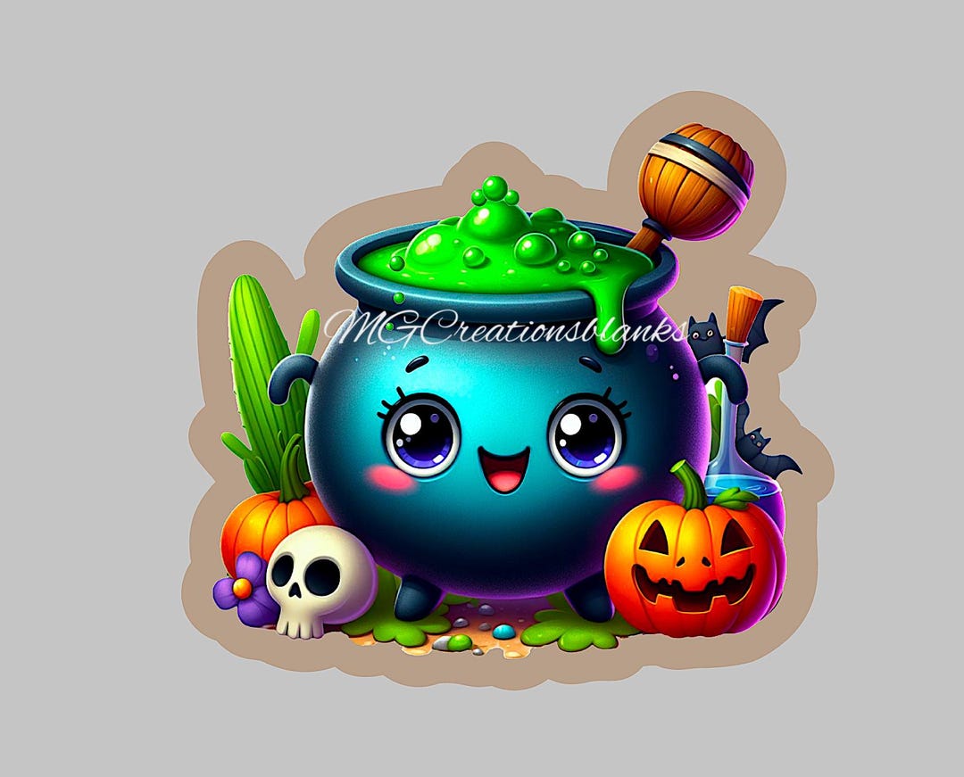 Cauldron Acrylic Blank & Vinyl Decal: Halloween DIY Badge Reel Supplies ...