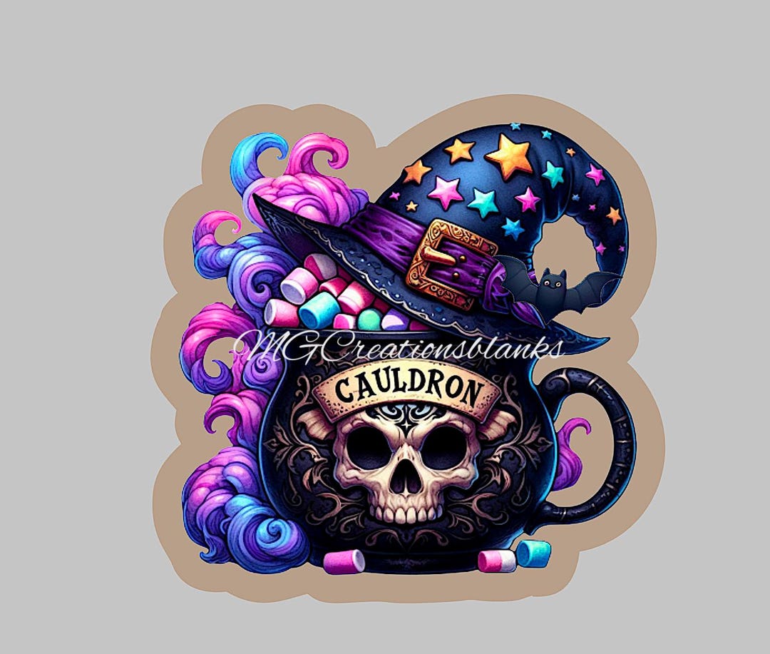 Cauldron Acrylic Blank & Vinyl Decal Set: Halloween Witch Brew Badge ...