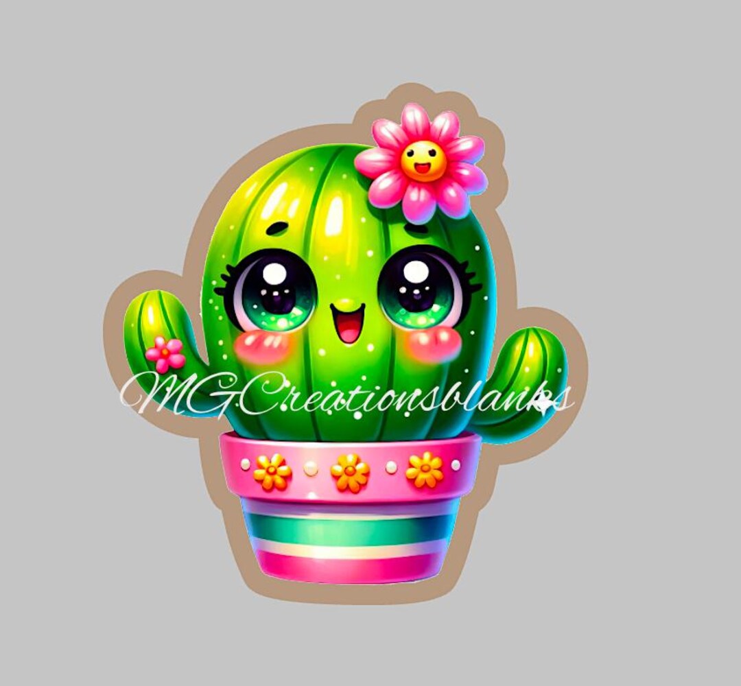 Cactus Clear Acrylic Blank for Badge Reels With Vinyl Decal, Cactus DIY ...