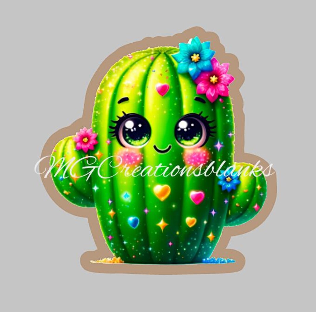Cactus Clear Acrylic Blank for Badge Reels With Vinyl Decal, Cactus DIY ...