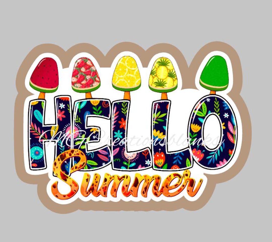 Hello Summer Acrylic Blank for Badge Reels & Vinyl Decal, Summer DIY ...