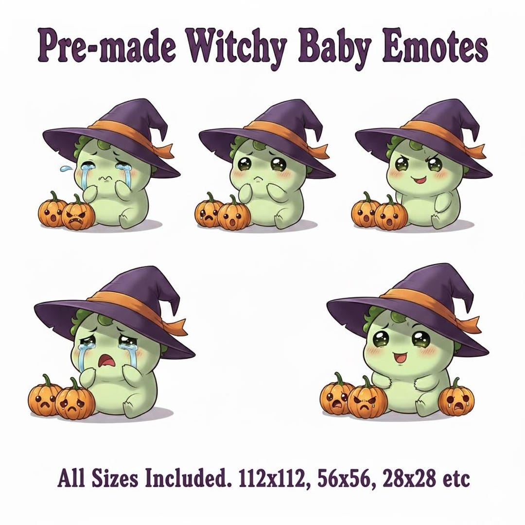 5+ Witchy Baby Emotes (instant Download) - Etsy