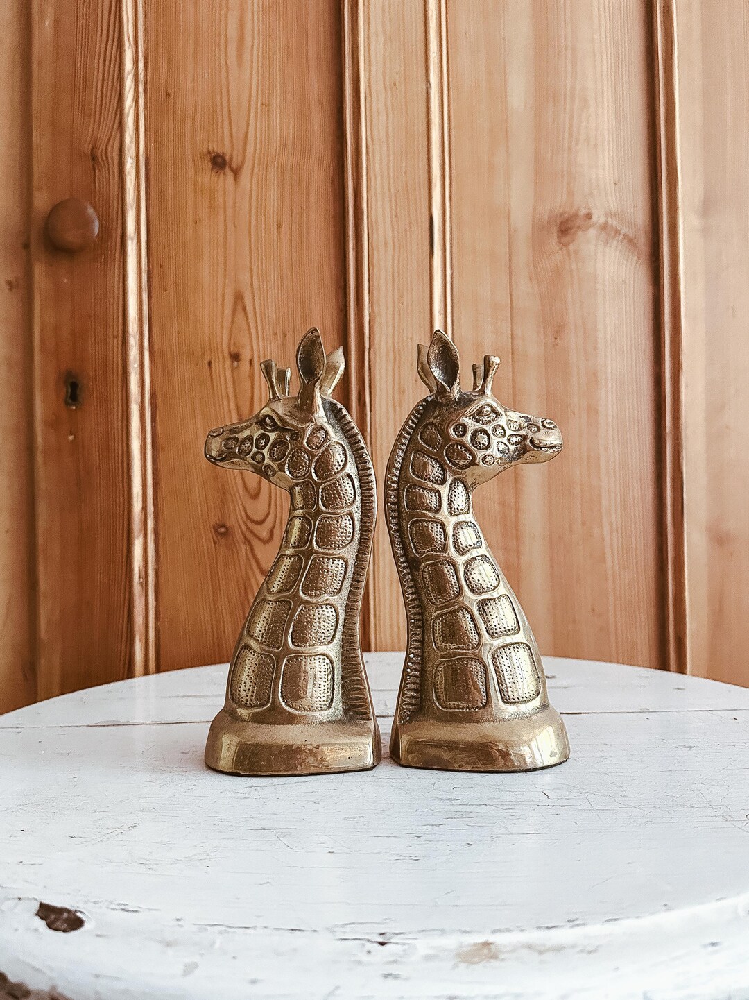 Vintage Brass Giraffe Bookends - Etsy